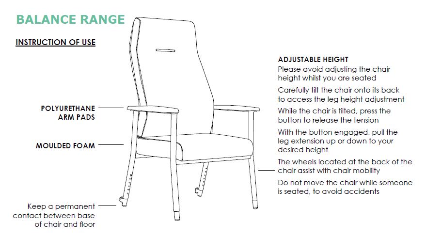 BALANCE MOBILE ADJUSTABLE HEIGHT CHAIR Sydney – Equip Office Furniture