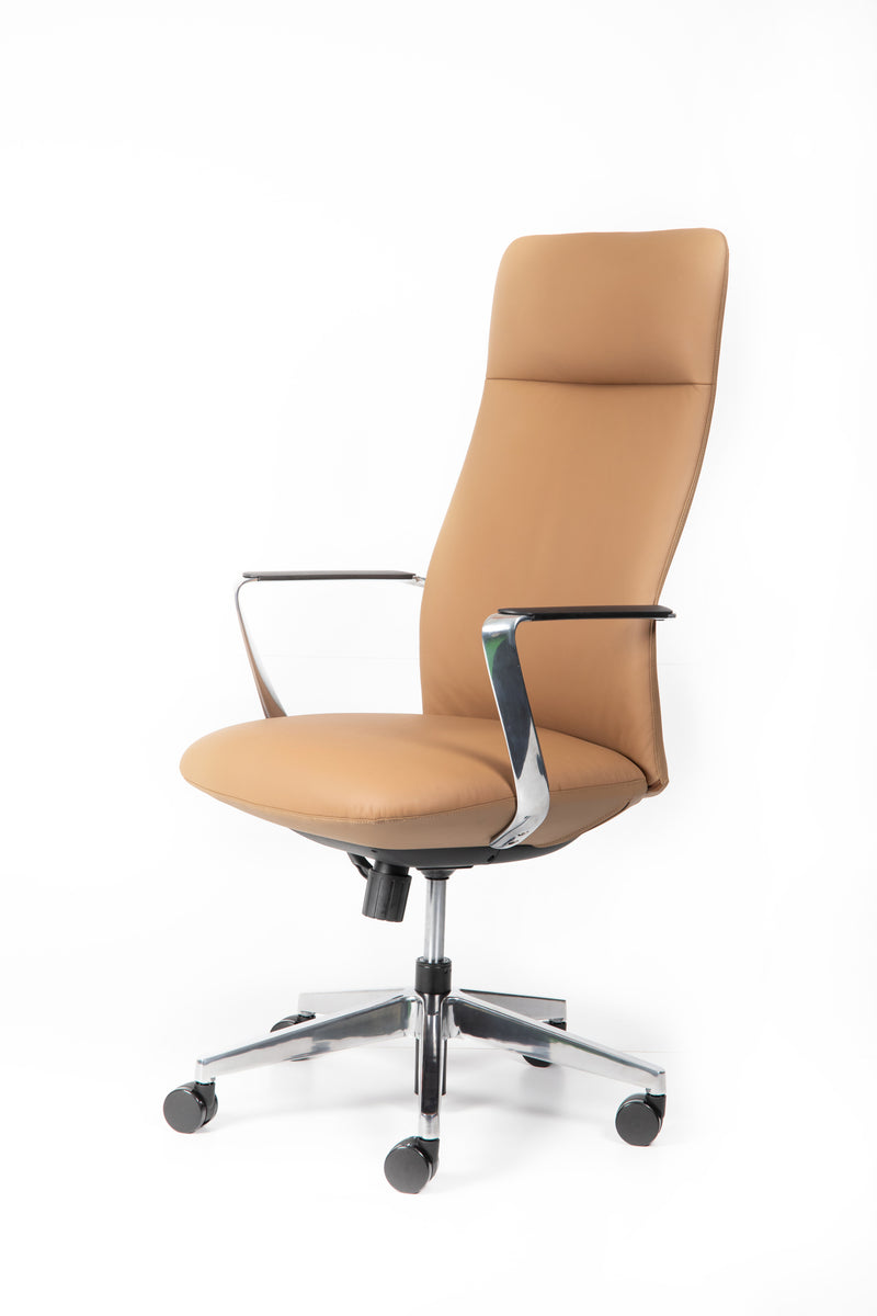 DIRECTOR TAN LEATHER CHAIR Sydney – Equip Office Furniture